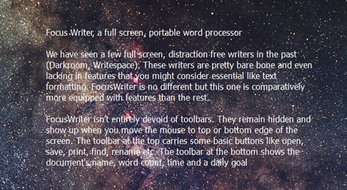 FocusWriter, a full screen, portable word processor